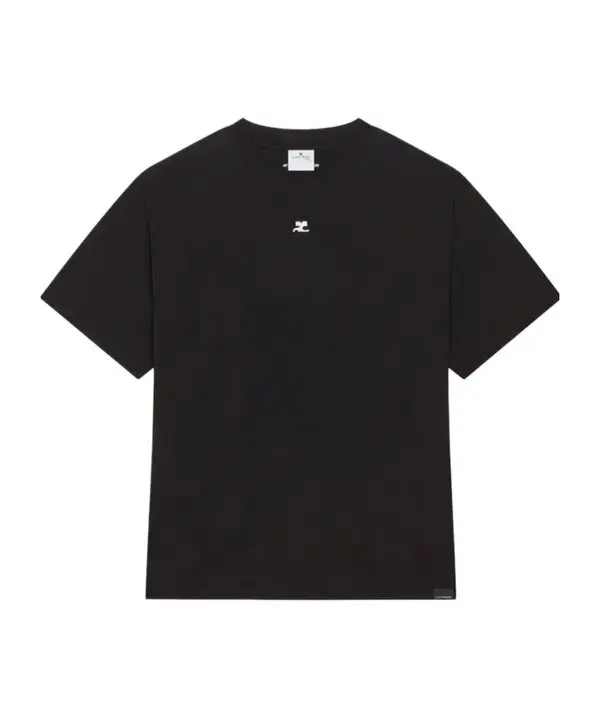 COURREGES Courrèges Ac-logo Crewneck T-shirt - Black