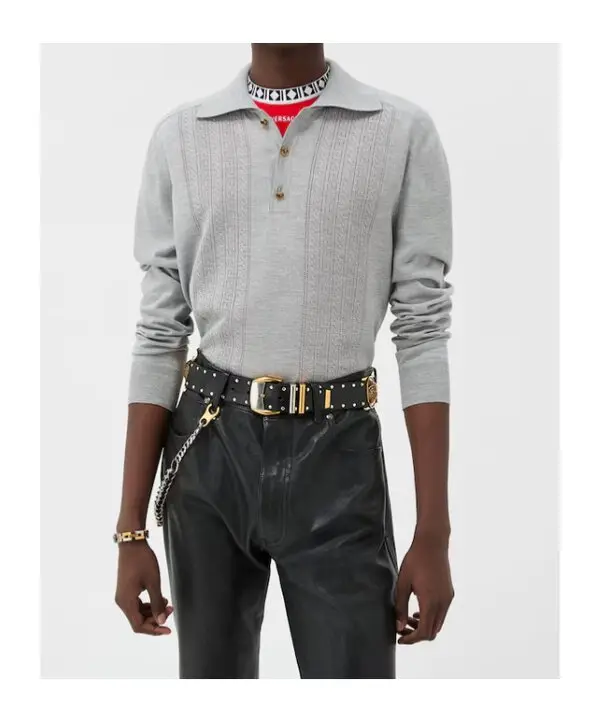Versace Silk-cotton Knit Polo