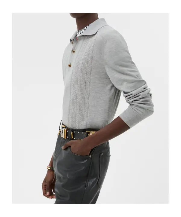 Versace Silk-cotton Knit Polo