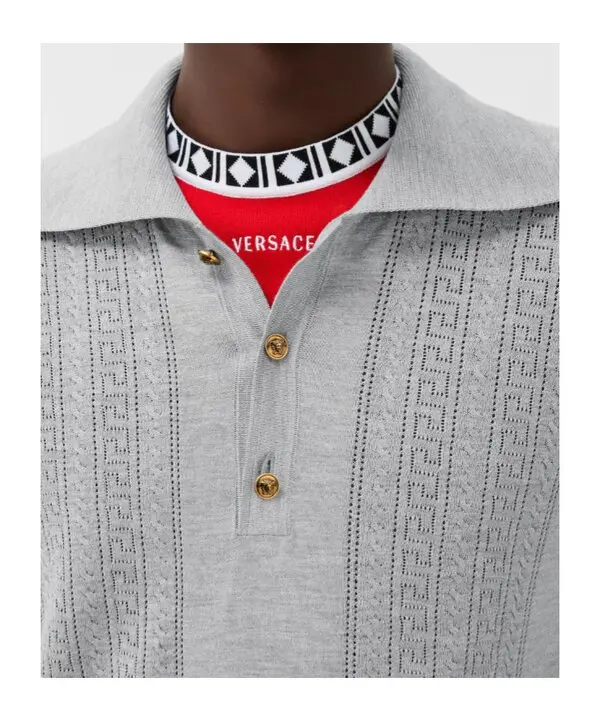 Versace Silk-cotton Knit Polo