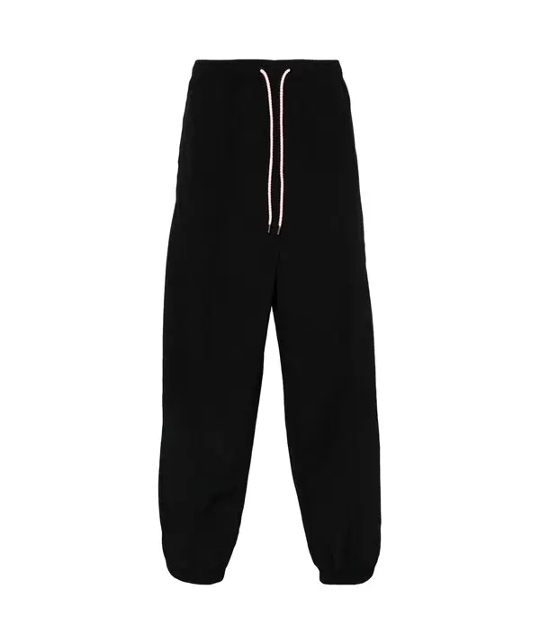 MARCELO BURLON COUNTY OF MILAN Elastic Waist Trousers With Iconic Cross Pattern - Black