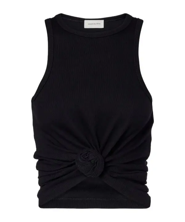 Magda Butrym Gathered Cotton-blend Jersey Tank Top