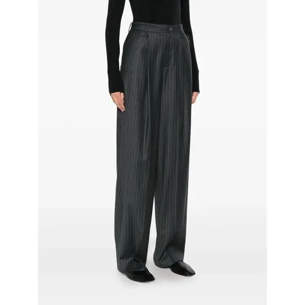 AYA MUSE Pinstriped Pleated Wide-leg Trousers