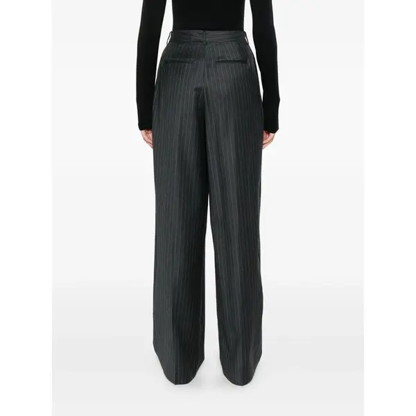 AYA MUSE Pinstriped Pleated Wide-leg Trousers