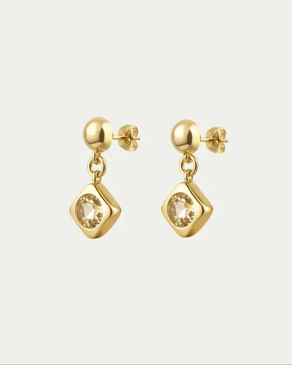 SOPHIE BLAKE Lela Drop Earrings With Citrine - Gold