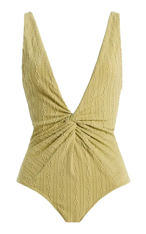 JUILLET Olivia One-piece With Twisted Plunge Neckline - Green