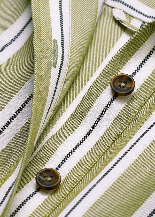 ME+EM Stripe Wide Leg Cropped Jumpsuit Olive-multi