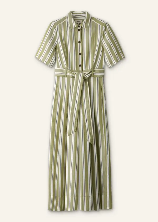 ME+EM Stripe Wide-leg Cropped Jumpsuit