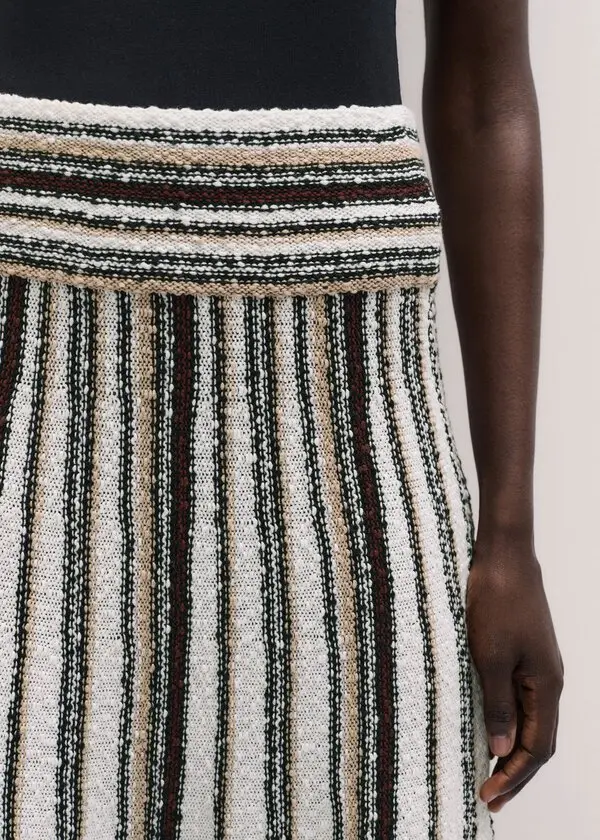 ME+EM Bouclé Stripe Knit Maxi Skirt