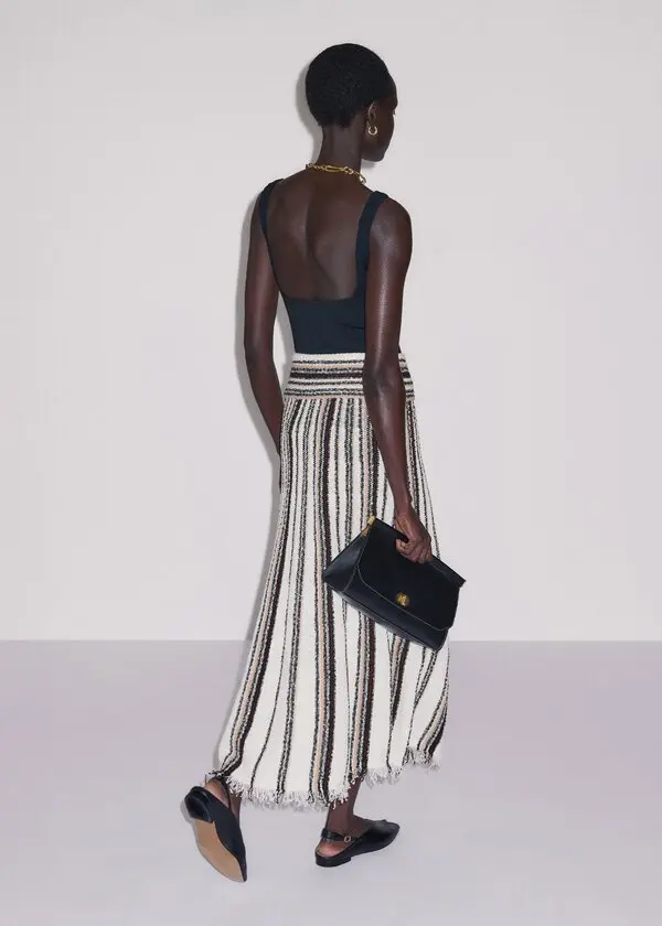 ME+EM Bouclé Stripe Knit Maxi Skirt