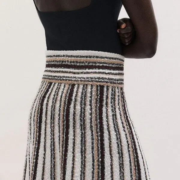 ME+EM Bouclé Stripe Knit Maxi Skirt
