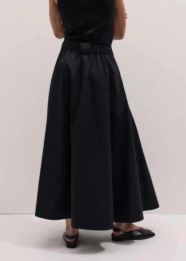 ME+EM Cotton A-line Maxi Skirt With Belt
