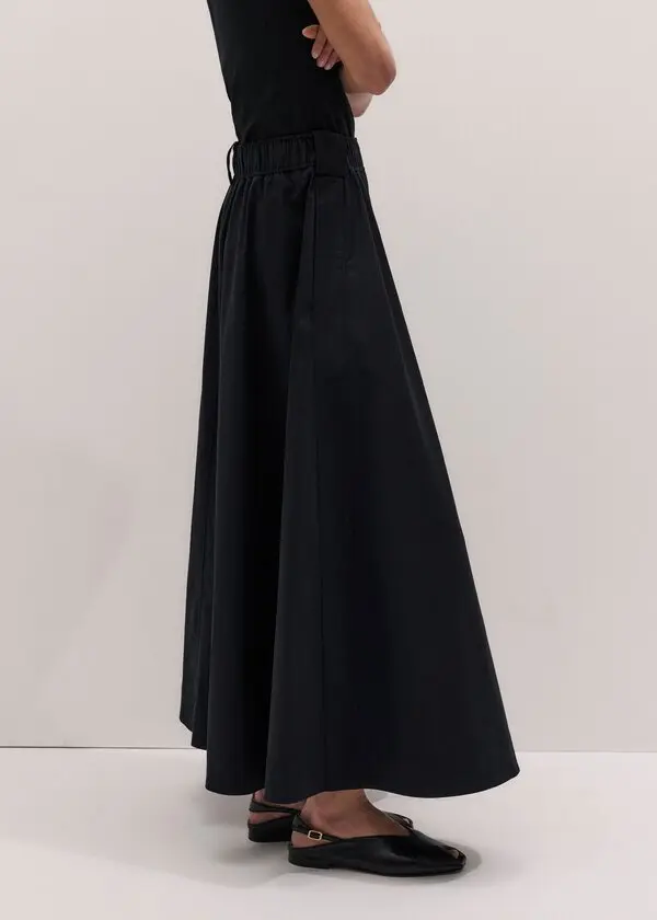 ME+EM Cotton A-line Maxi Skirt With Belt
