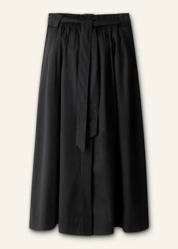 ME+EM Cotton A-line Maxi Skirt With Belt