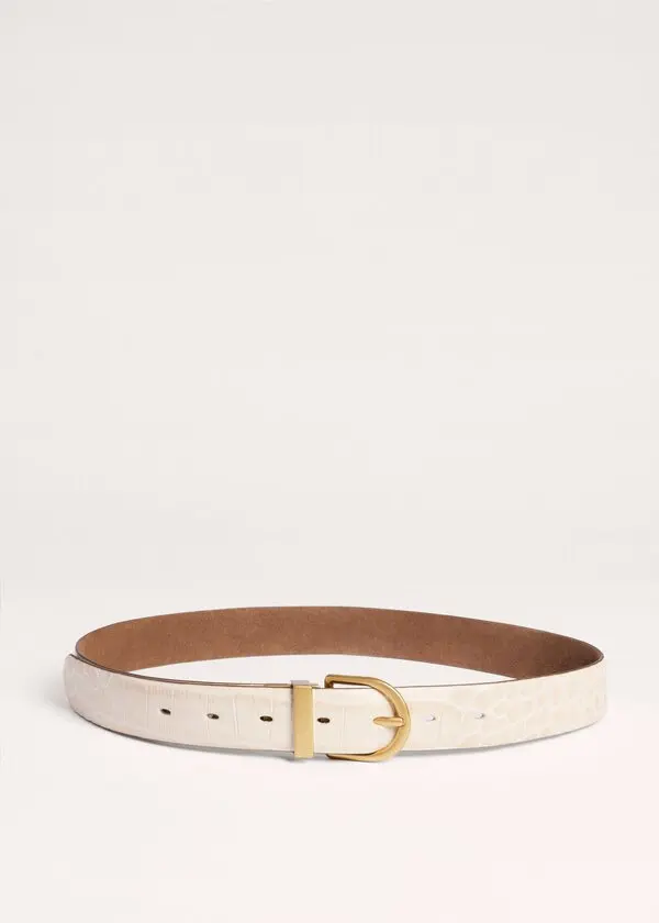 ME+EM Round Reversible Belt - Cream/hazelnut