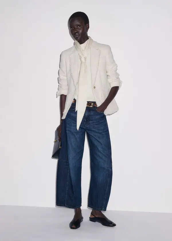 ME+EM Cropped Exaggerated Tapered Jean Authentic Dark Wash