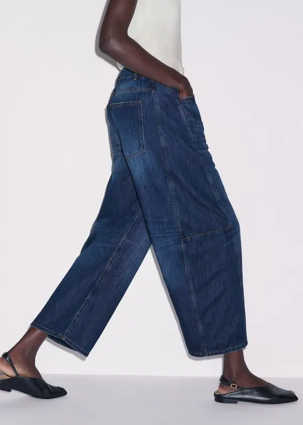 ME+EM Cropped Exaggerated Tapered Jean Authentic Dark Wash