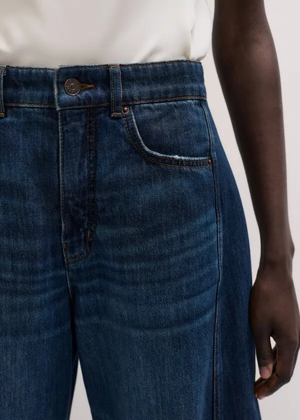 ME+EM Cropped Exaggerated Tapered Jean Authentic Dark Wash