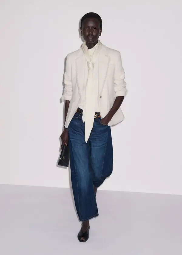 ME+EM Cropped Exaggerated Tapered Jean Authentic Dark Wash