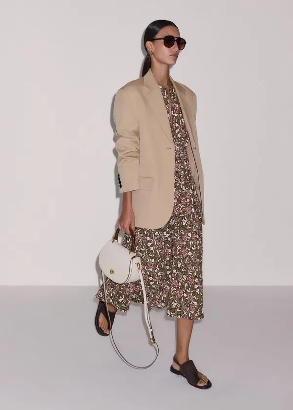ME+EM Floral Print Midi Dress