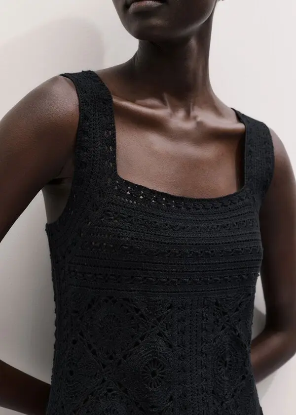 ME+EM Crochet Mini Dress With Separate Slip