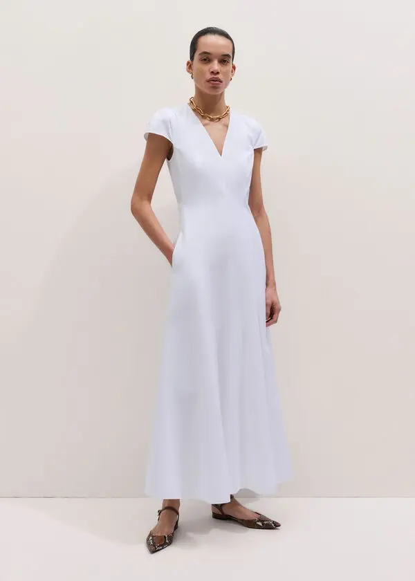 ME+EM V-neck Fit & Flare Maxi Dress