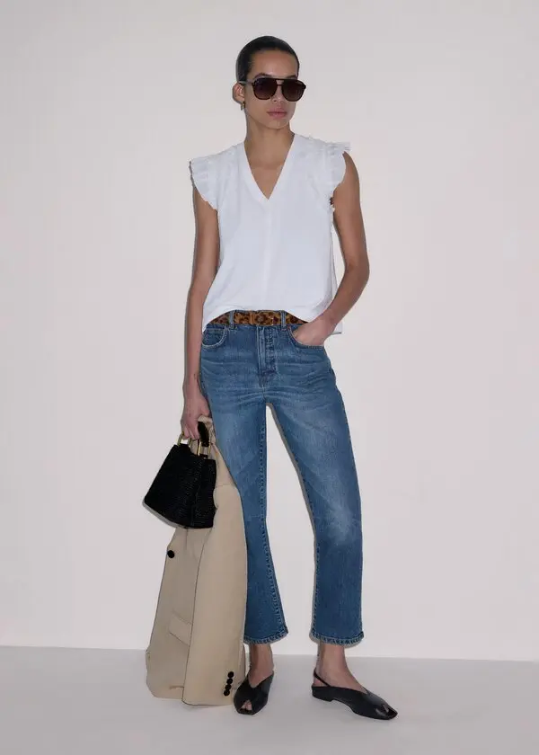 ME+EM Frilled Sleeve Swing Top