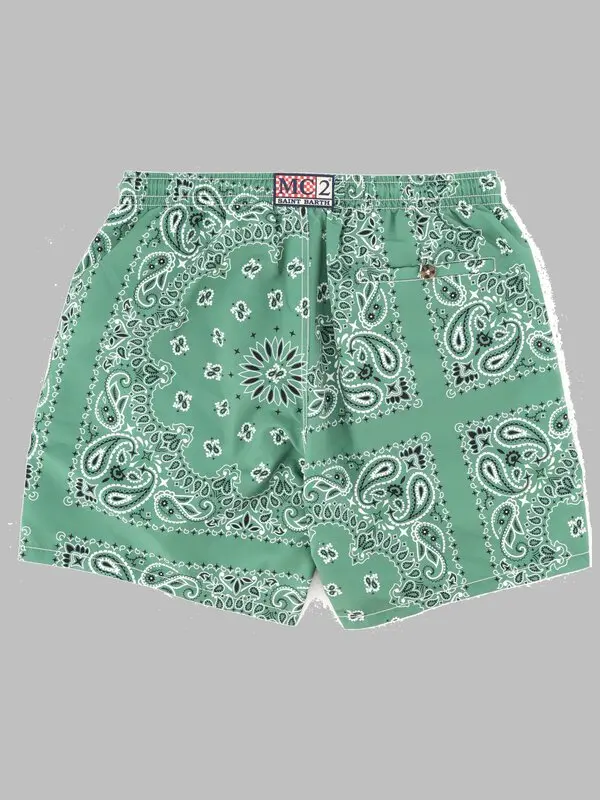 MC2 SAINT BARTH Bandana Print Swim Shorts - Green