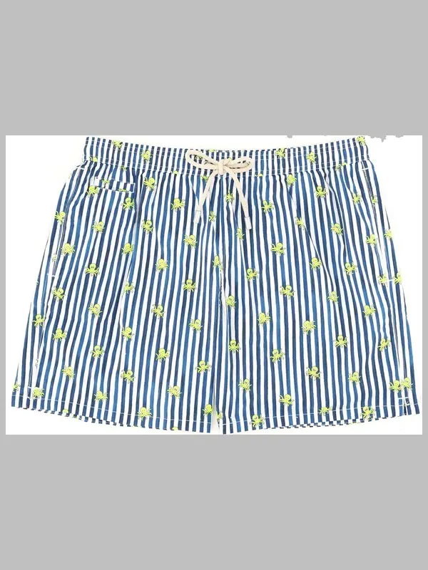 MC2 SAINT BARTH Striped Swim Shorts With Graphic Print