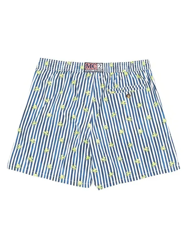 MC2 SAINT BARTH Striped Swim Shorts With Graphic Print