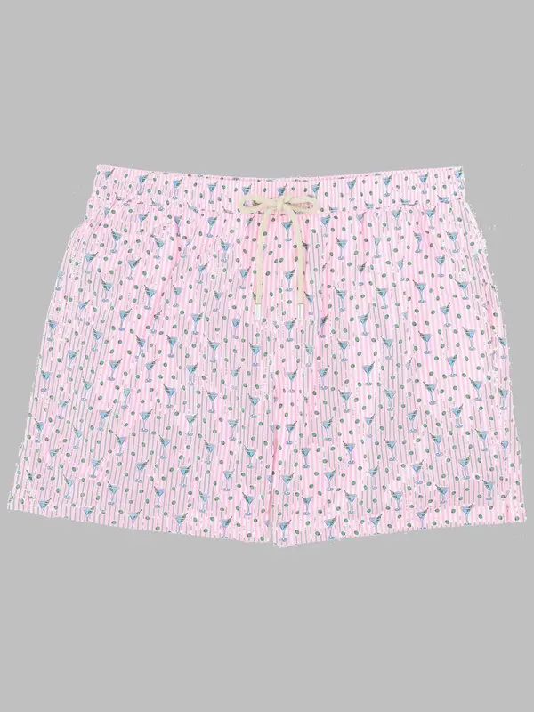 MC2 SAINT BARTH Swim Shorts With Martini Print - Multicolour