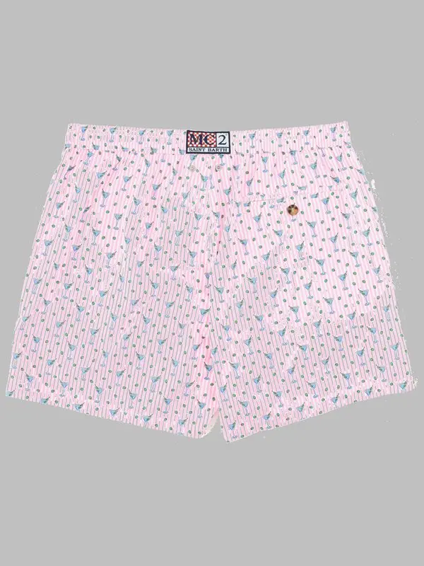 MC2 SAINT BARTH Swim Shorts With Martini Print - Multicolour