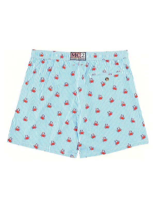 MC2 SAINT BARTH Striped Swim Shorts With Crab Print