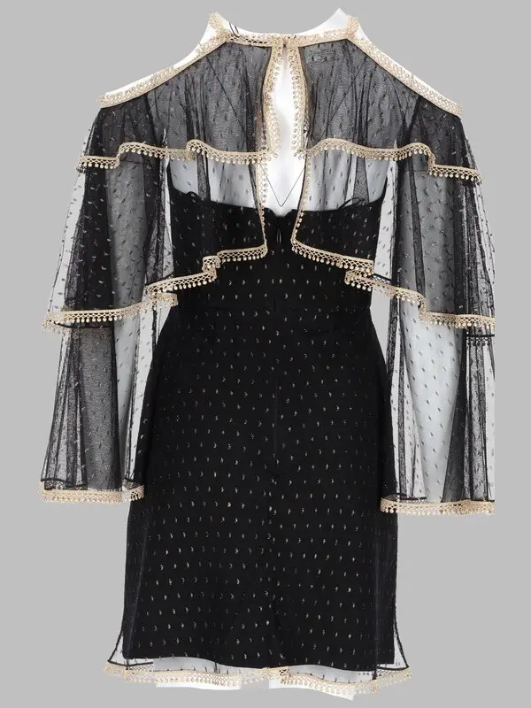 THURLEY Abito Con Cappa In Tulle Plumetis