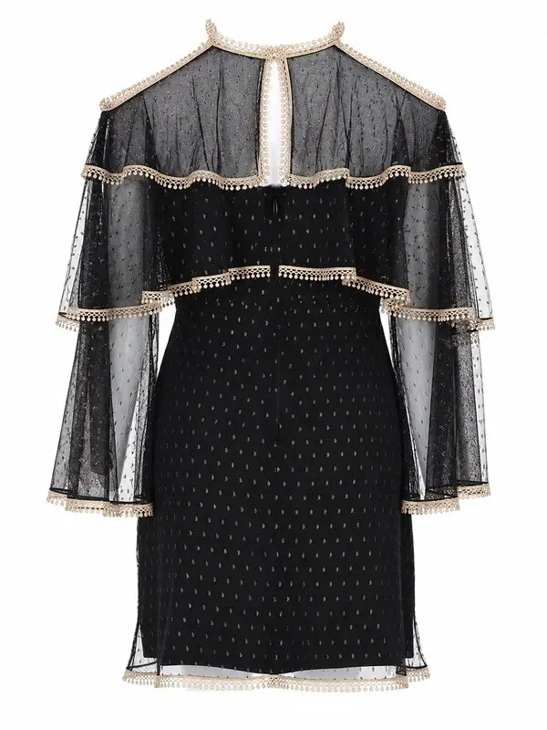 THURLEY Abito Con Cappa In Tulle Plumetis