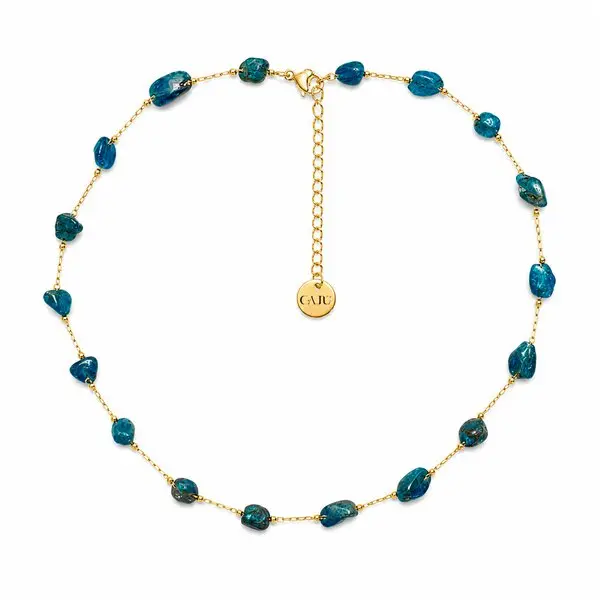 GAJÚ Finikia Necklace With Aquamarine Stones - Blue