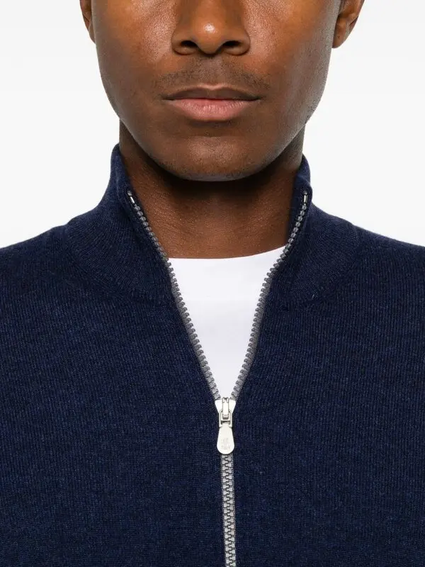 Brunello Cucinelli Cashmere Zip Cardigan - Blue