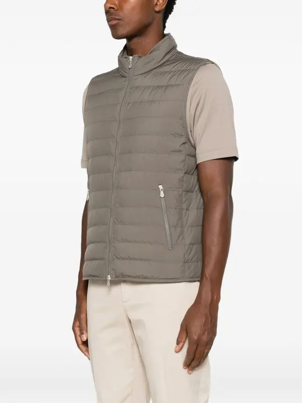 Brunello Cucinelli Padded Zip-up Vest - Grey