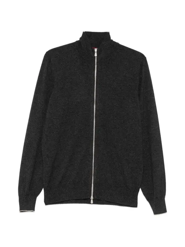 Brunello Cucinelli Cashmere Zipped Cardigan - Grey