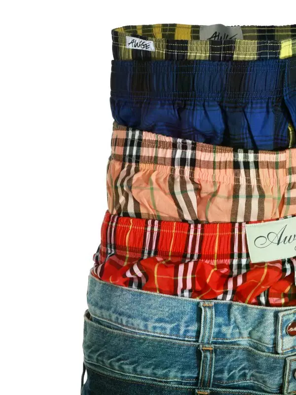 AWGE Layered Check-print Jeans