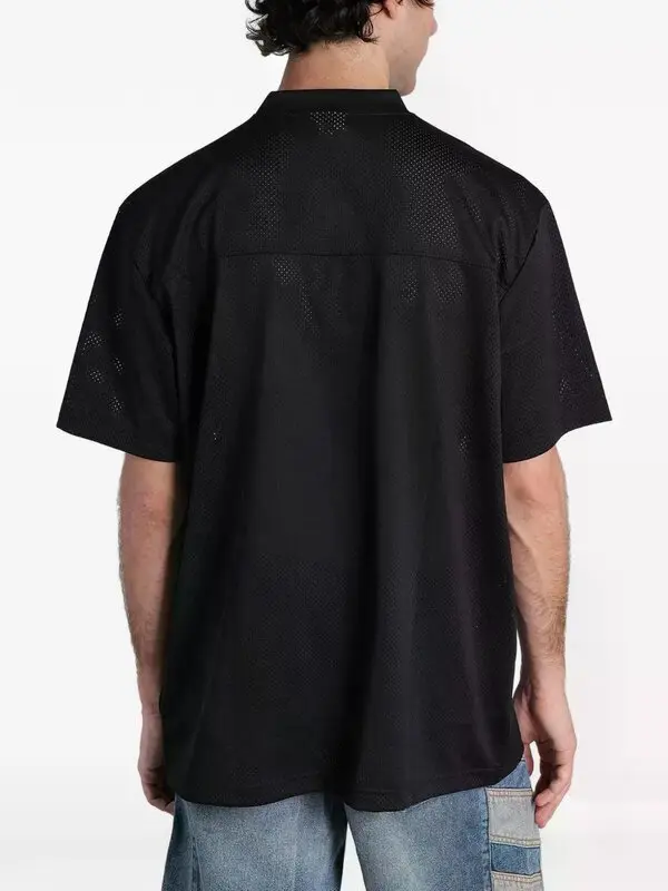 Adidas Logo Print Mesh V-neck T-shirt