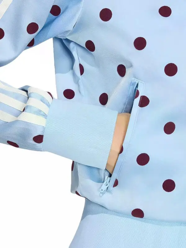 Adidas Light Polka-dot High Neck Track Jacket