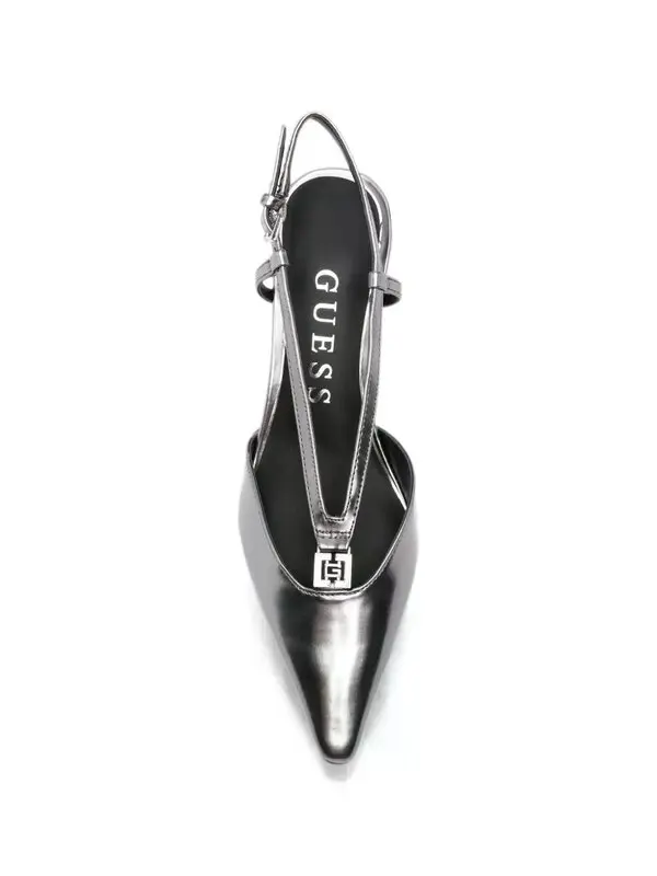 Guess Pointed-toe Slingback Pumps With Metallic Finish