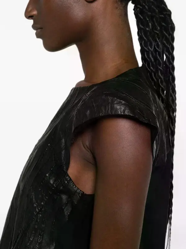 ISAAC SELLAM EXPERIENCE Sleeveless Leather Panel Dress