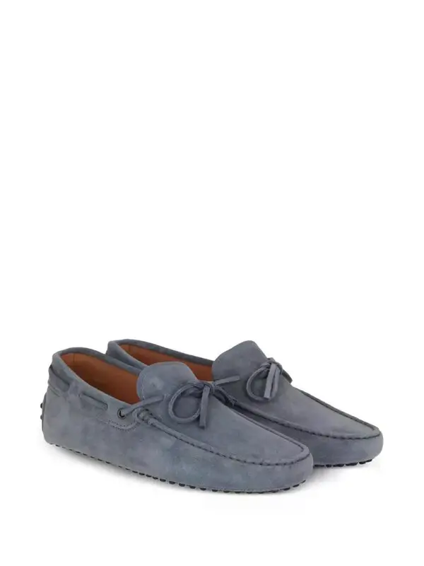 TOD'S Suede Boat Shoes With Bow Detail