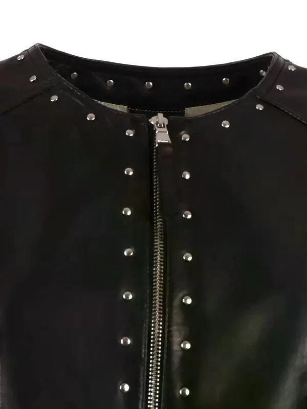 BULLY Stud-embellished Collarless Jacket