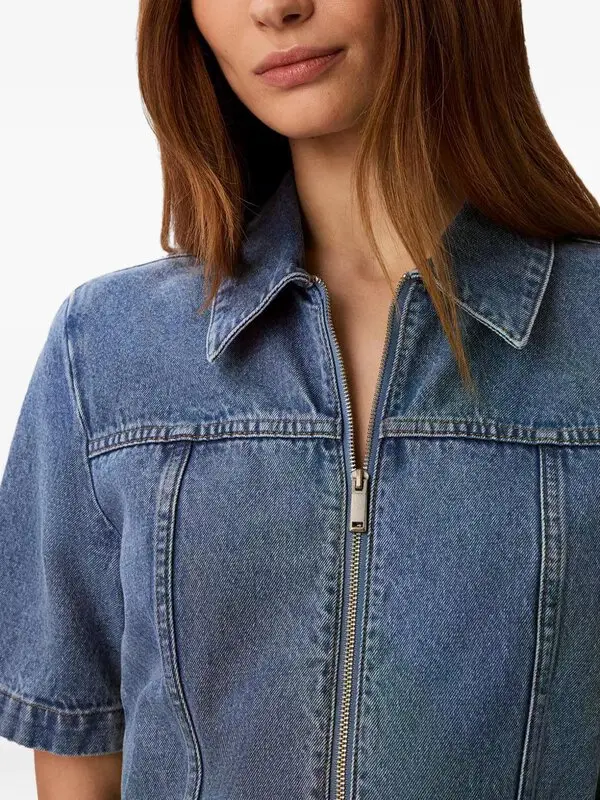Calvin Klein Belted Zip-up Denim Mini Dress