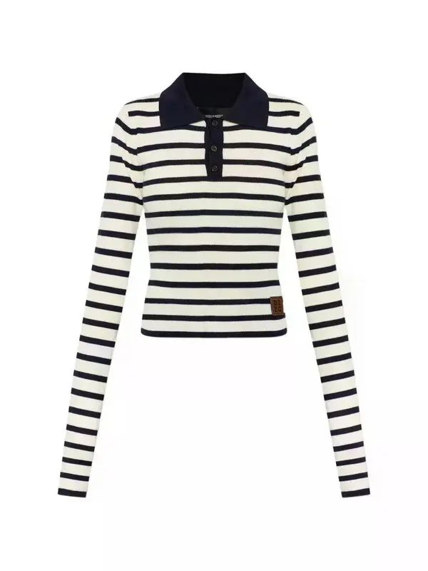 Dsquared2 Striped Long-sleeve Polo Shirt