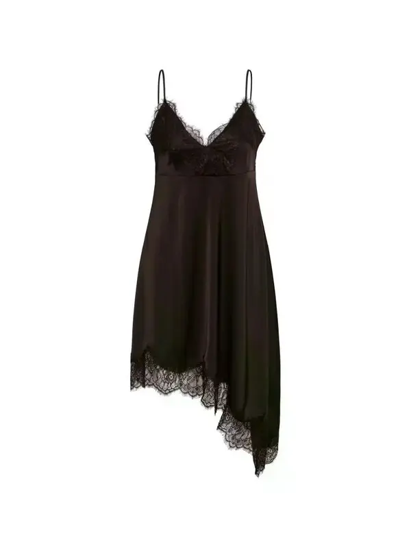 GESTUZ Mole Lace Trim V-neck Spaghetti Strap Dress