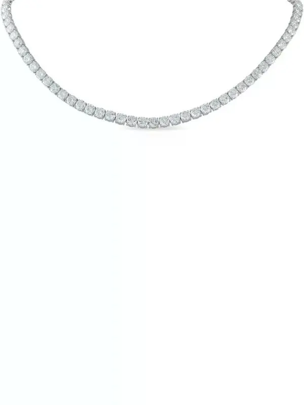 LB EXCLUSIVE 950 Platinum 29.80 Carat Diamond Tennis Necklace - Silver